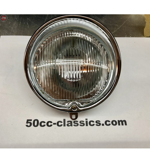 koplamp unit bromfietshuis fitting ba20-20/25 watt 130mm